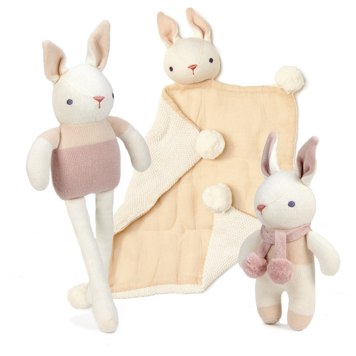 Baby Threads Bunny Cream Bundle | ThreadBear Toys & Gifts | Knitted ...